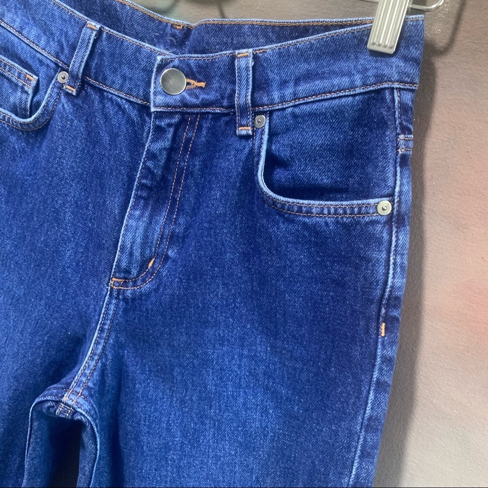 Cos Jeans High Rise Relaxed Straight Cropped Sz 25 - Gem